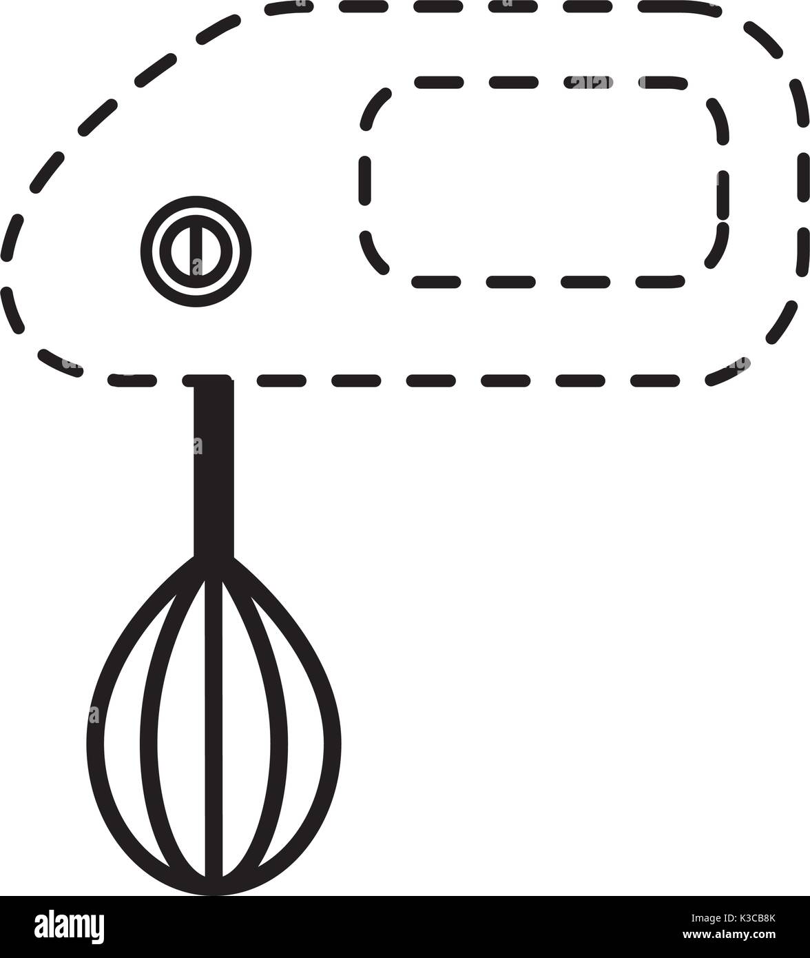 dotted shape mixer technology kitchen utensil object Stock Vector Image ...