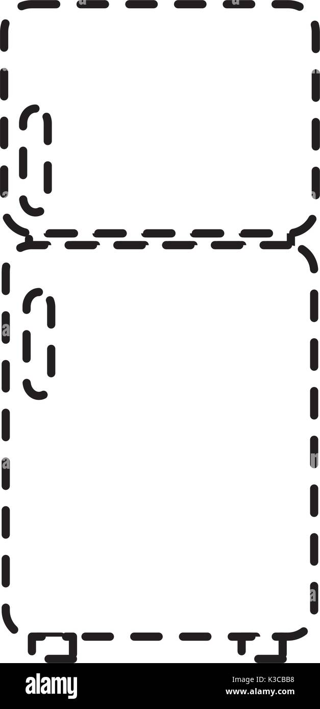 dotted shape fridge technology kitchen utensil object Stock Vector ...