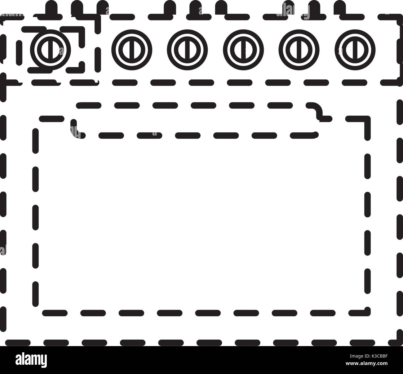 dotted shape stove technology kitchen utensil object Stock Vector Image ...