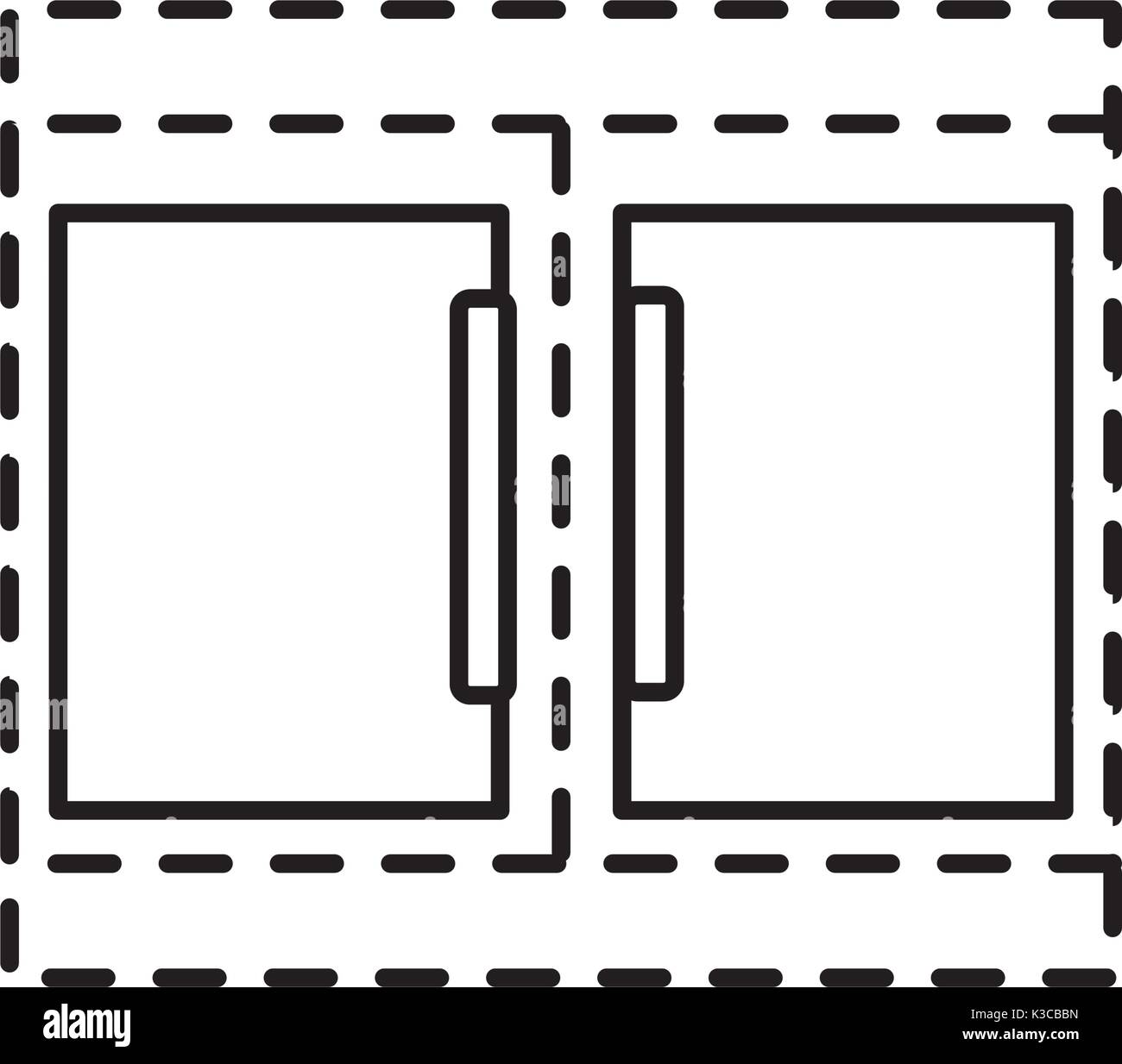 dotted shape cabinet kitchen utensil object to cuisine Stock Vector ...