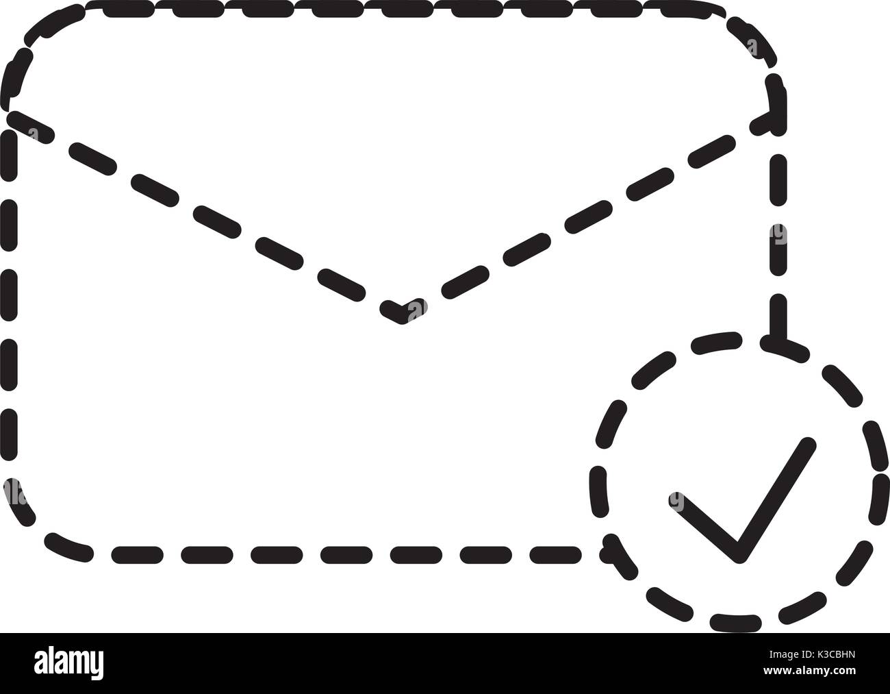 dotted shape card letter close with message information Stock Vector ...