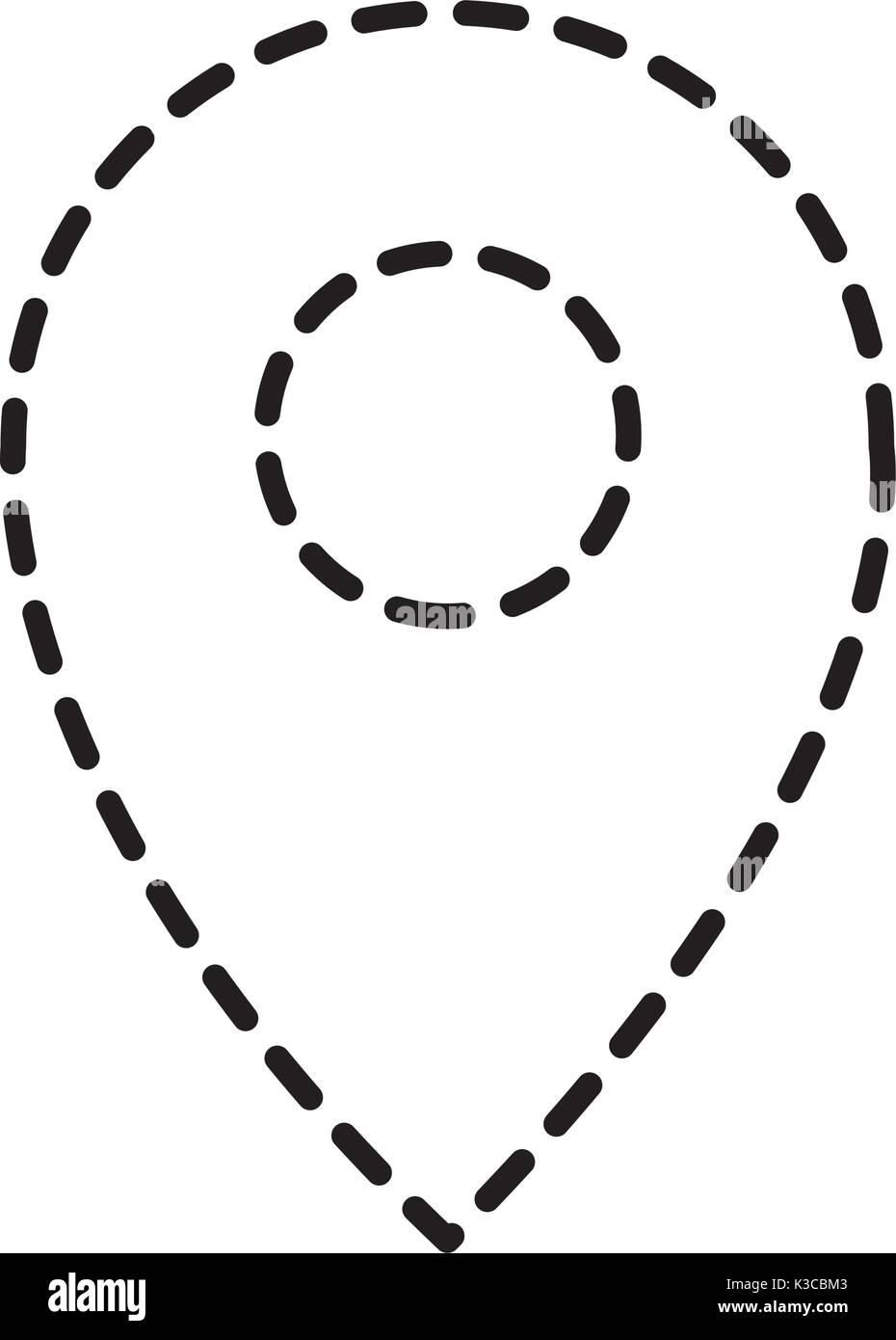 dotted shape location symbol to destination geography map Stock Vector ...