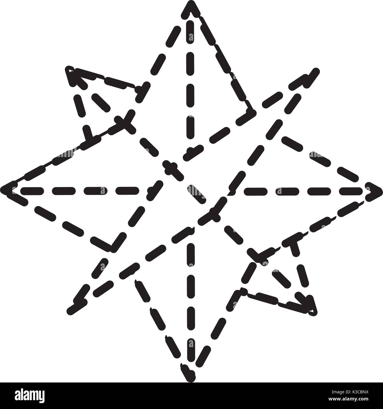 dotted shape compass symbol to geography adventure direction Stock ...