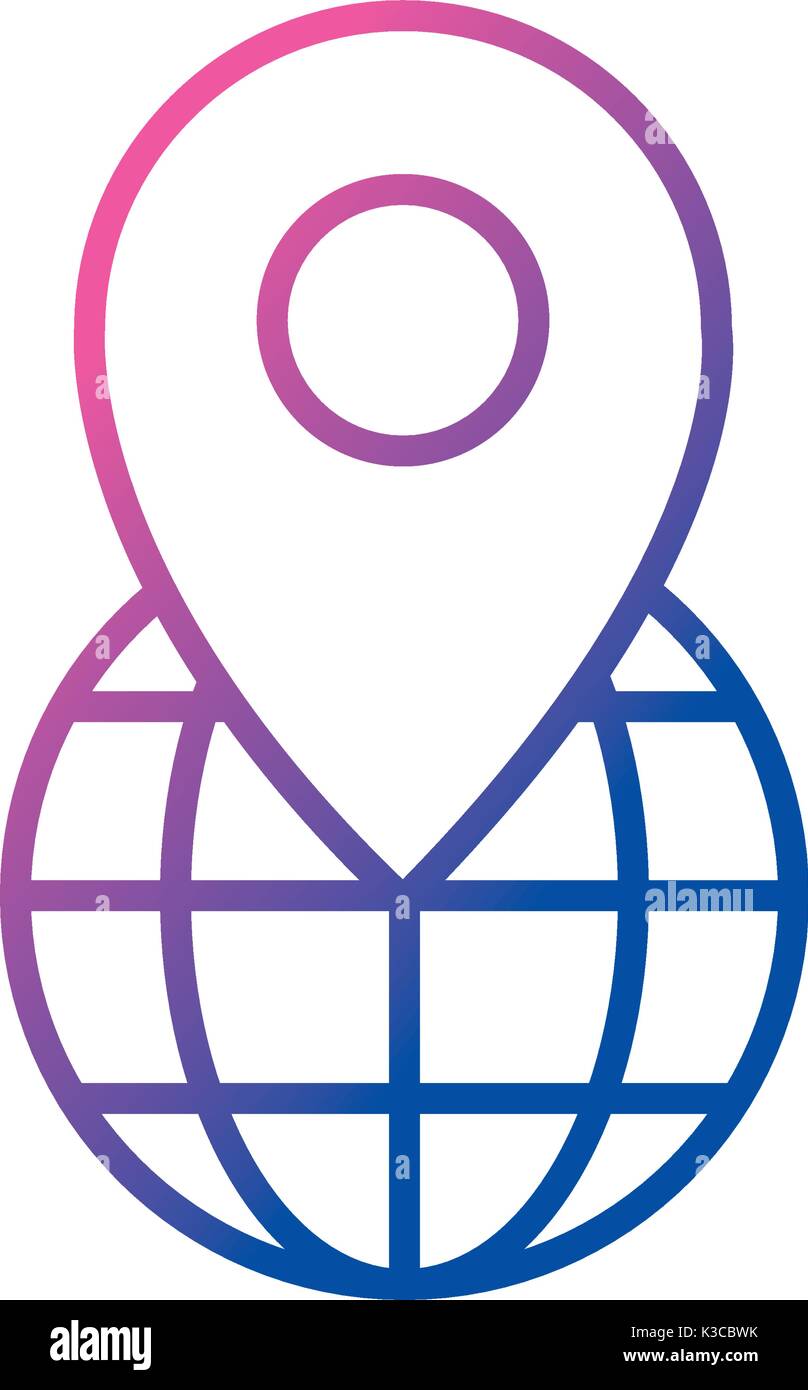 line global earth planet with location symbol Stock Vector Image & Art ...