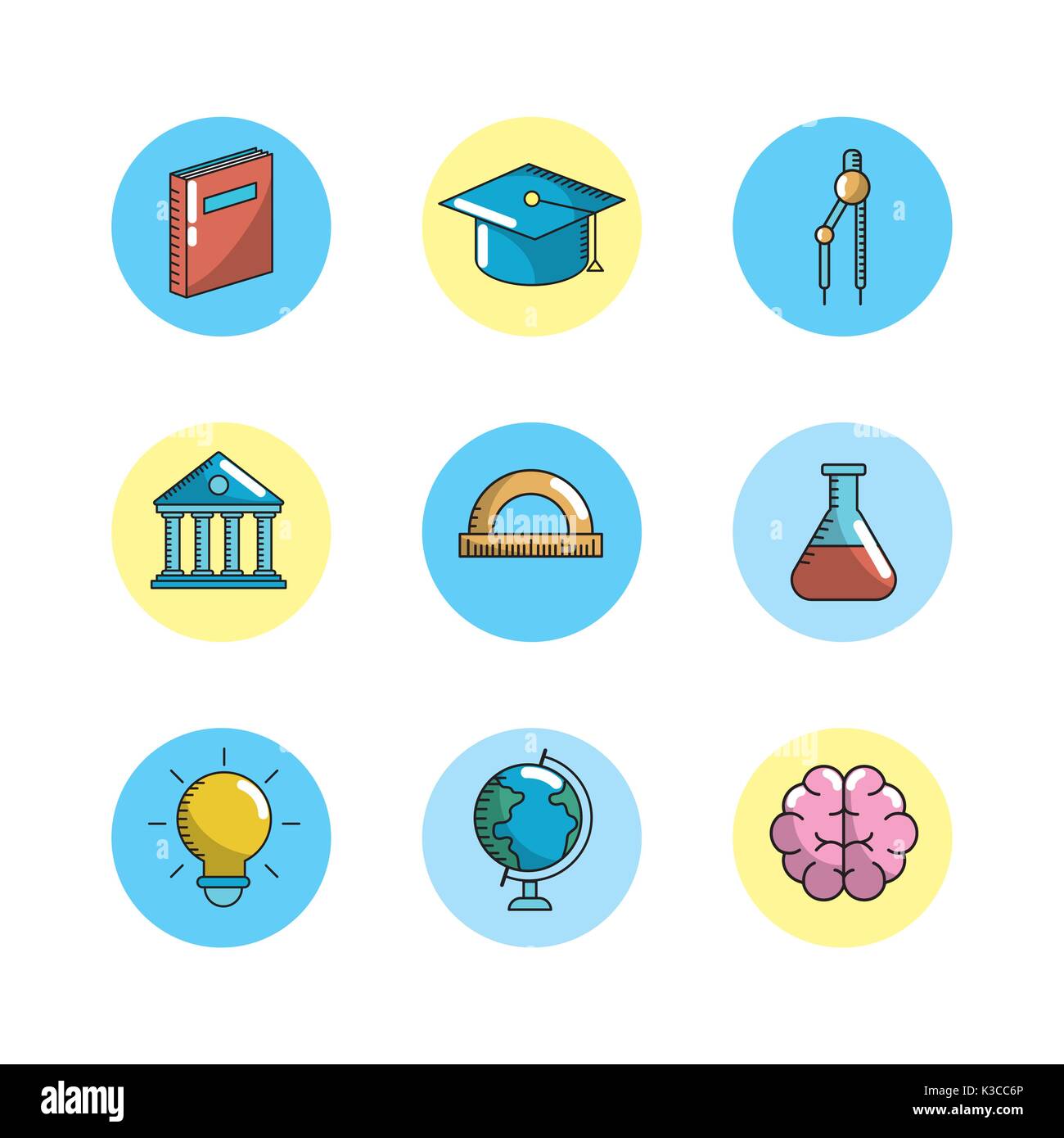 set school utensils to education knowledge Stock Vector Image & Art - Alamy