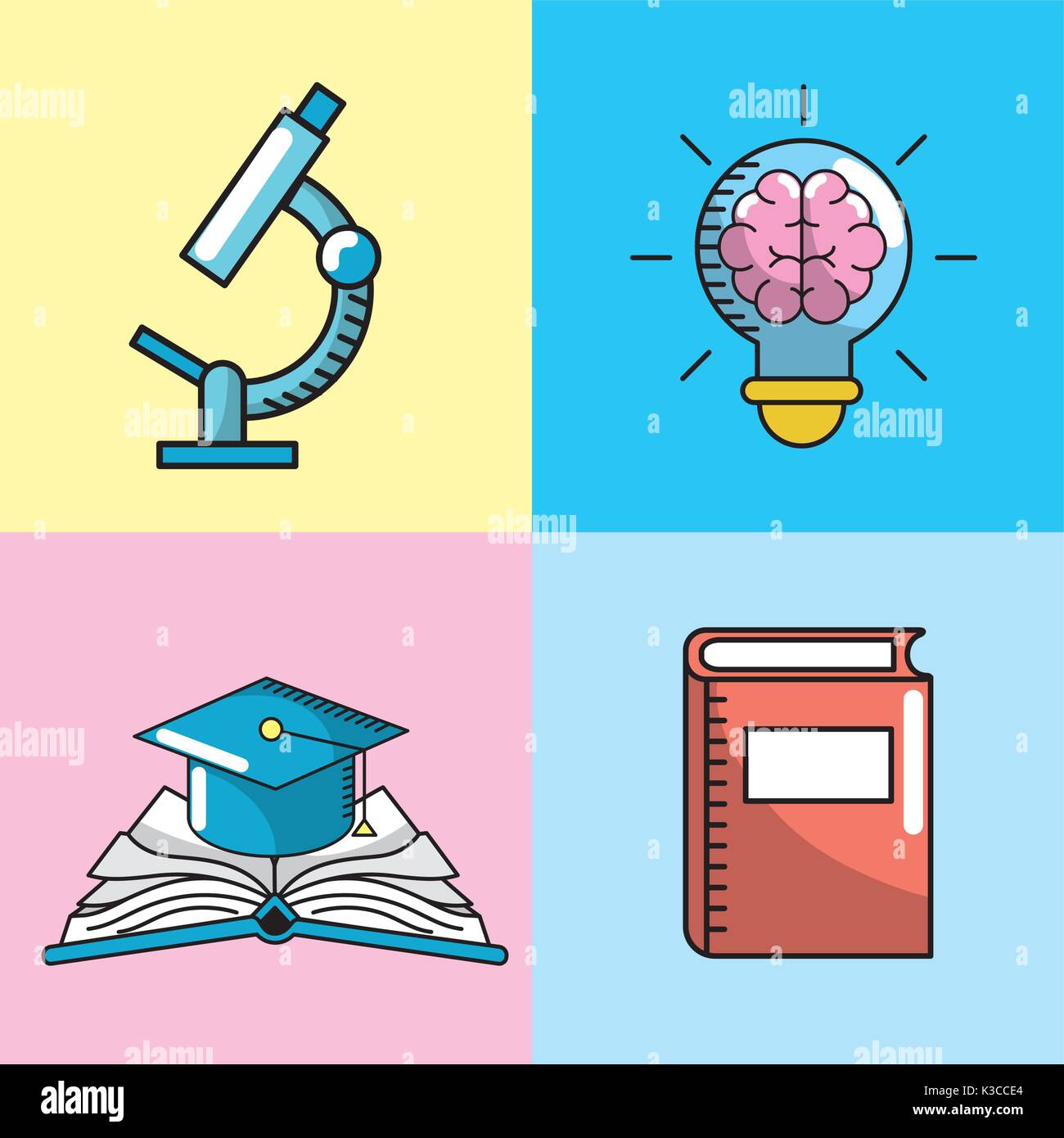 set school utensils to education knowledge Stock Vector Image & Art - Alamy