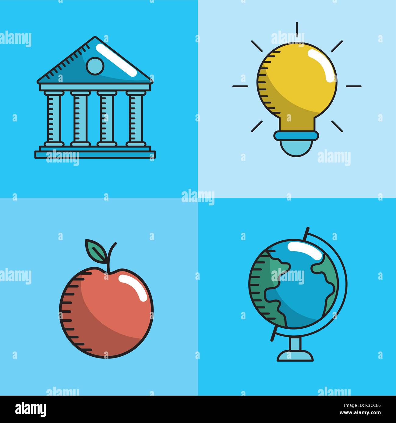 set school utensils to education knowledge Stock Vector Image & Art - Alamy
