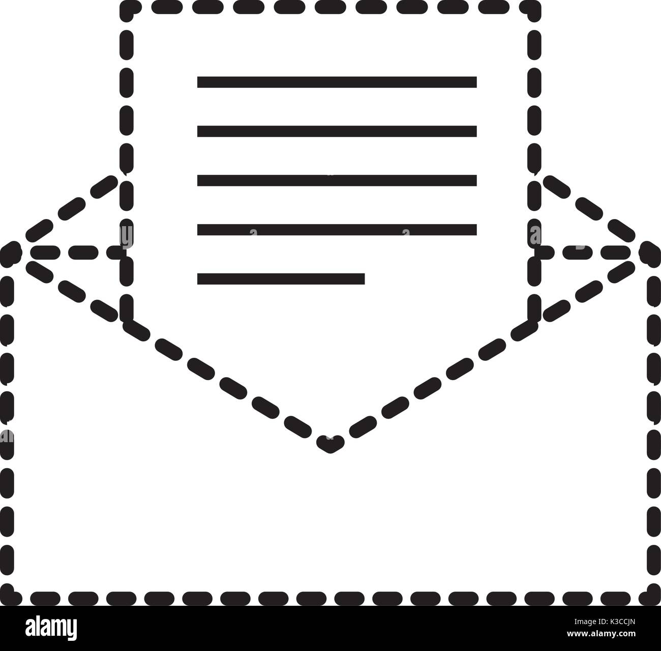 dotted shape card letter with important message information Stock ...