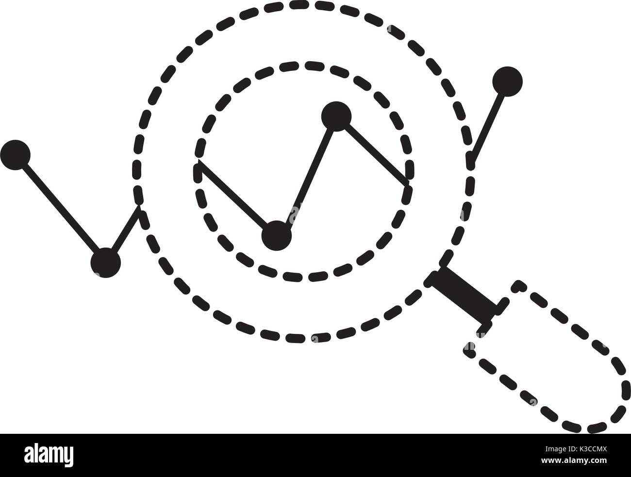 dotted shape magnifying glass tool and search symbol Stock Vector Image ...