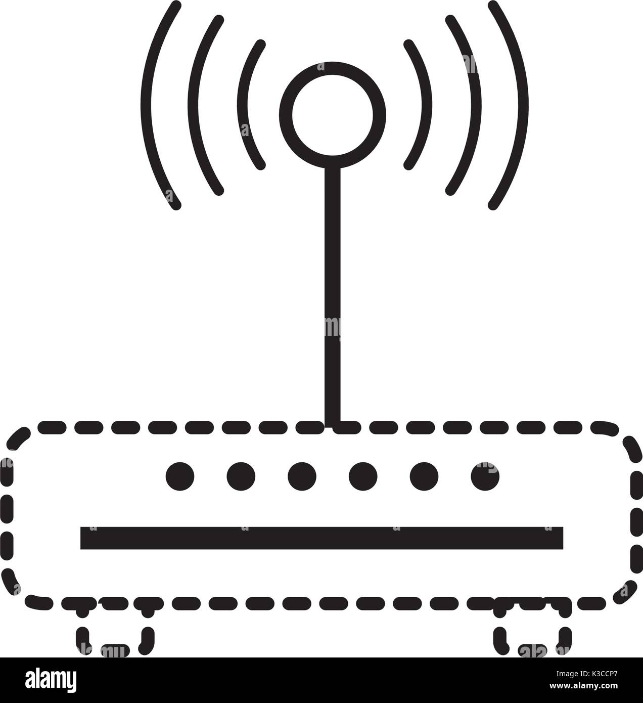 dotted shape router wifi connection network technology Stock Vector ...