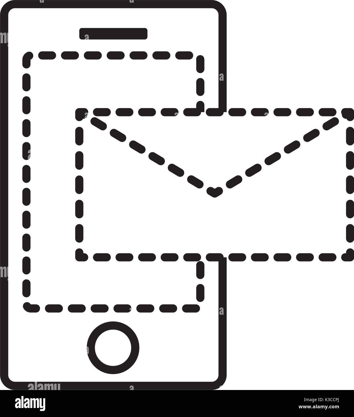 dotted shape smartphone technology to sending e-mail message Stock ...