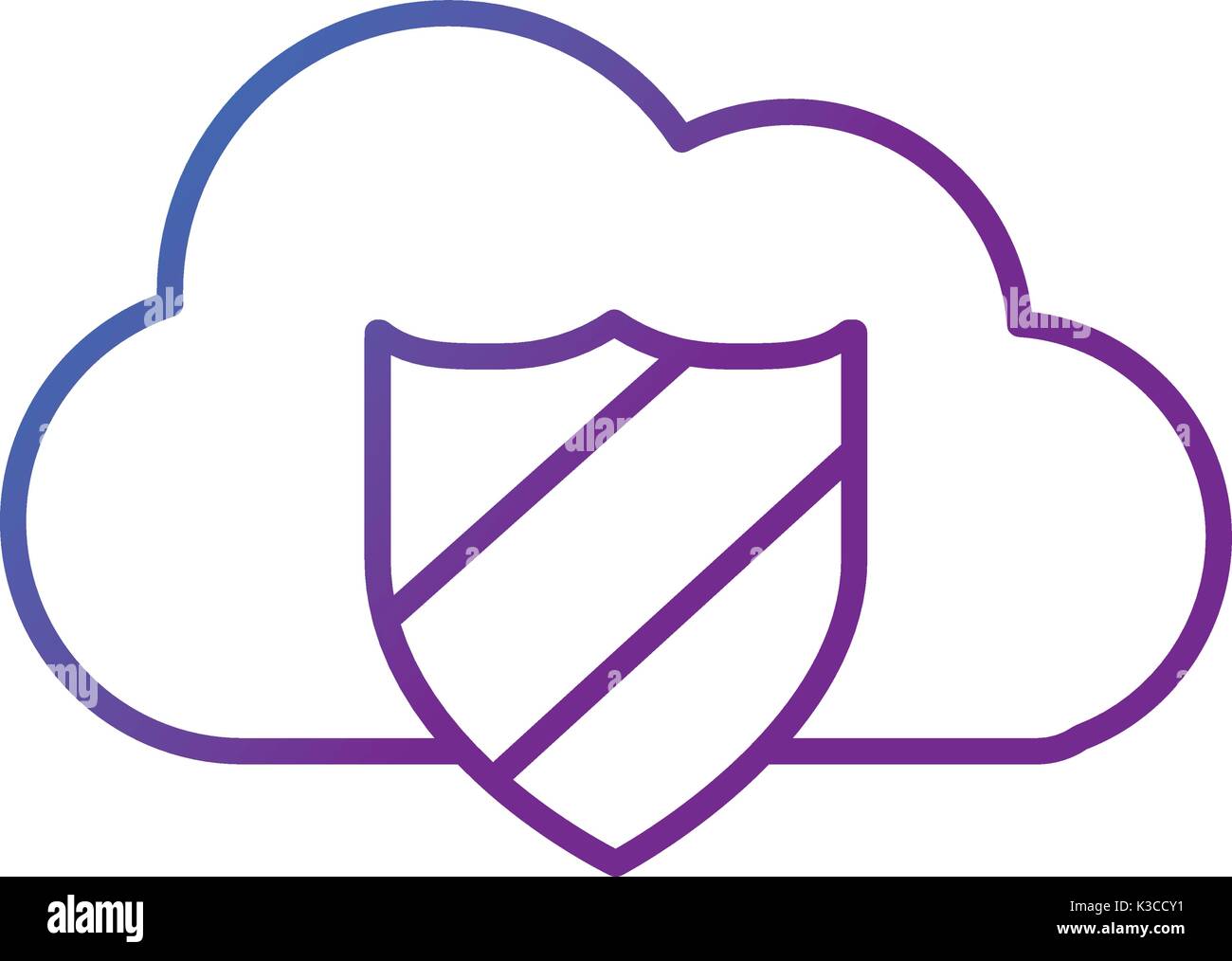 line cloud data center with security shield Stock Vector Image & Art - Alamy