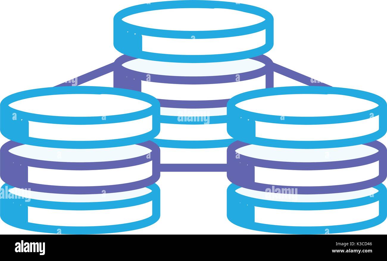 silhouette database technology system information service Stock Vector ...
