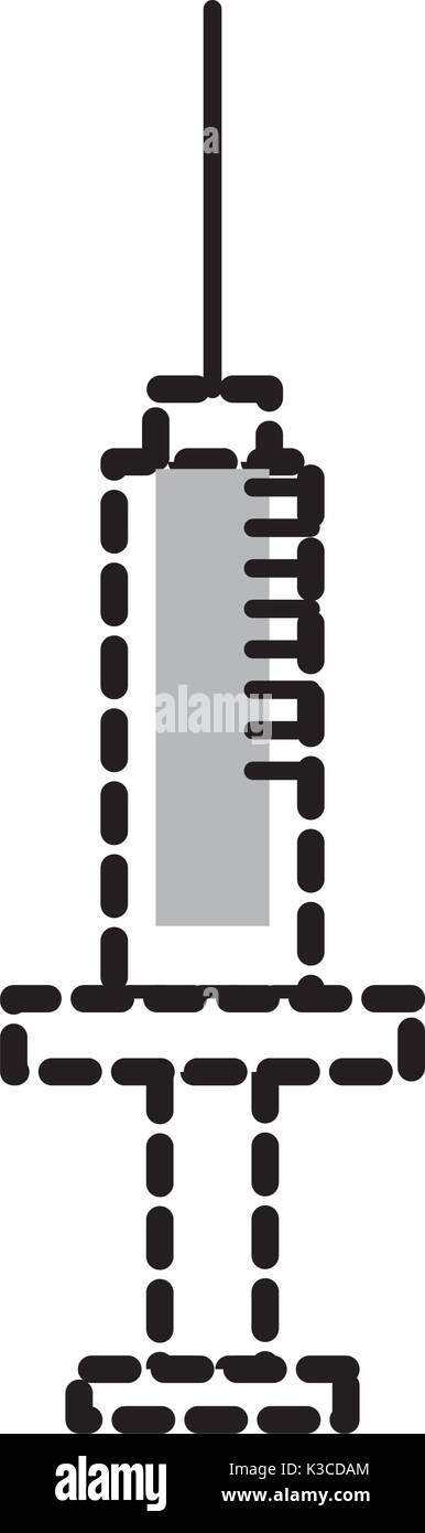 dotted shape syringe medical tool to treatment injection Stock Vector ...
