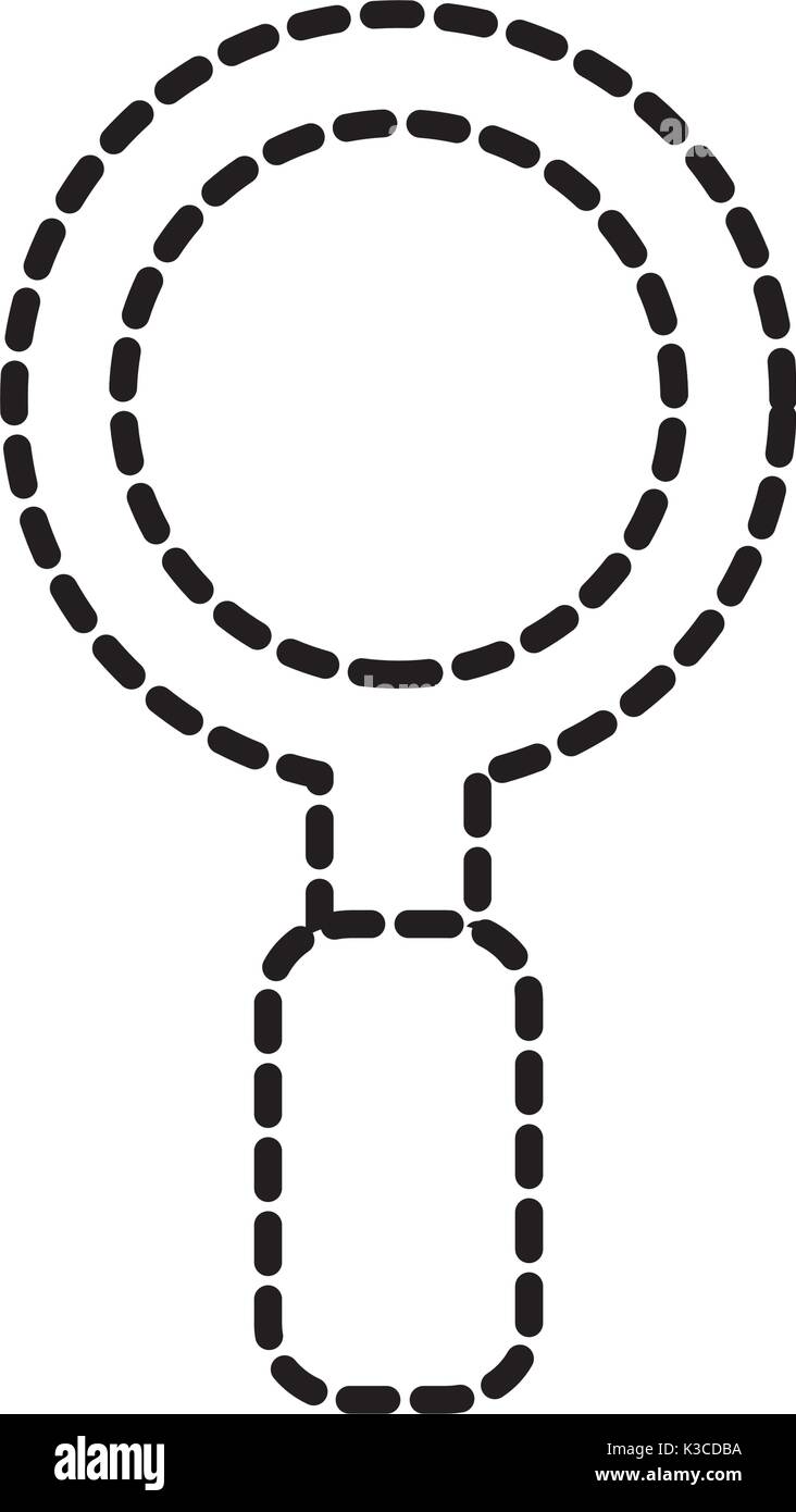 dotted shape magnifying glass instrument to exploration search Stock ...