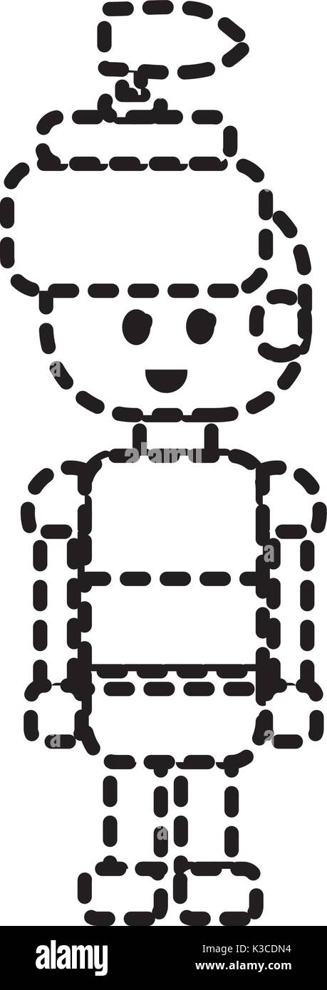 dotted shape warrior character to video game technology play Stock ...