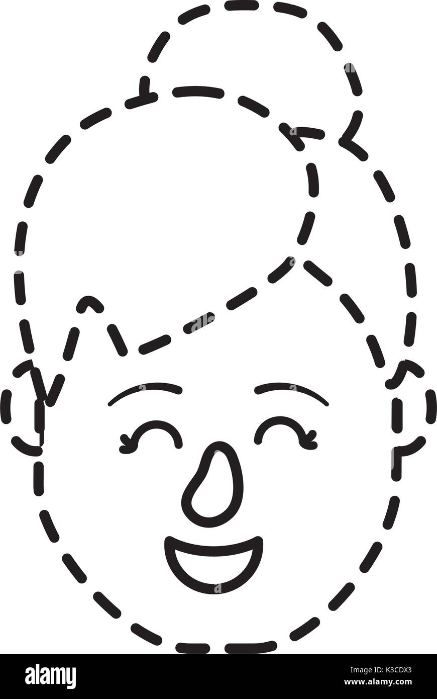 dotted shape avatar woman head with hairstyle design Stock Vector Image ...