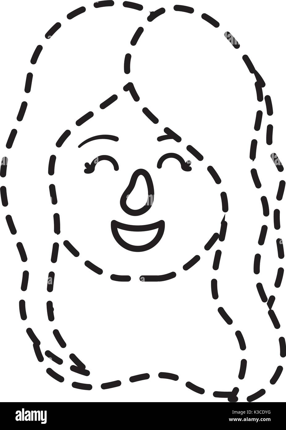 dotted shape avatar woman head with hairstyle design Stock Vector Image ...