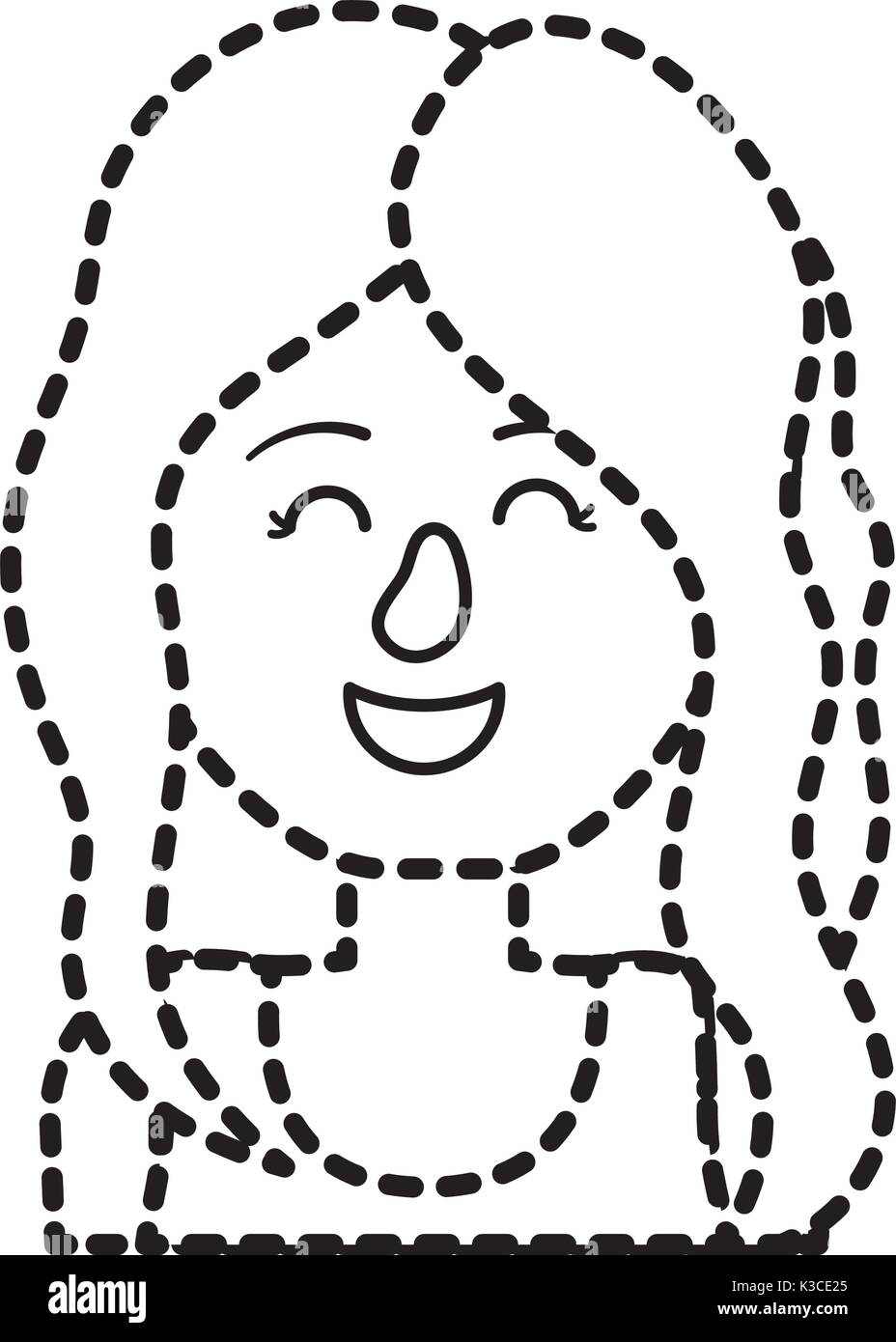 dotted shape beauty woman with hairstyle design and blouse Stock Vector ...