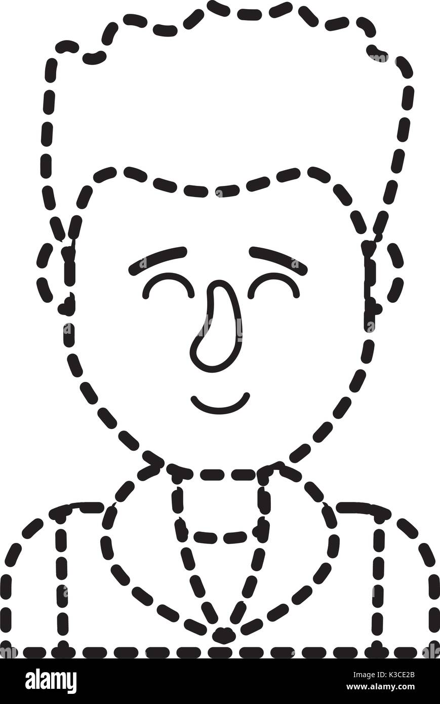 dotted shape cute man with hairstyle design and shirt Stock Vector ...