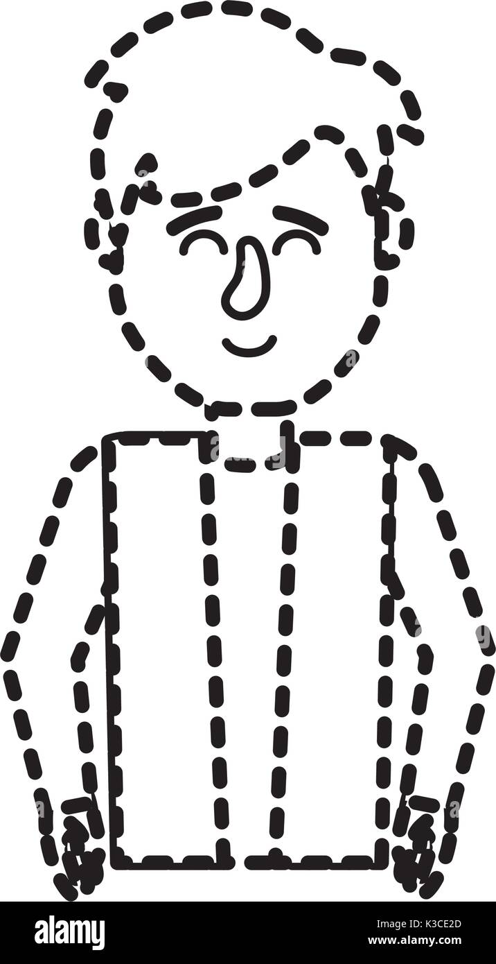dotted shape cute man with hairstyle design and shirt Stock Vector ...