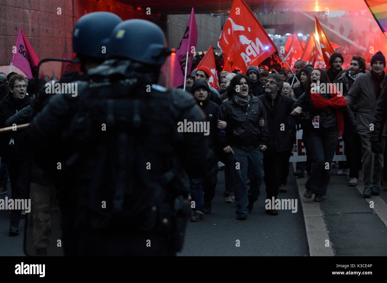 Far left and Antifa activists take the street to protest National Front ...