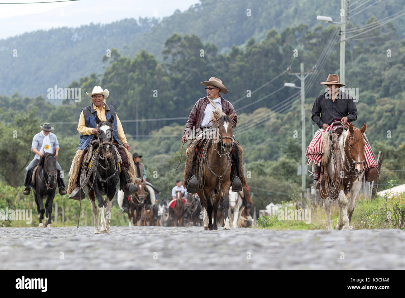 May 27, 2017 Sangolqui, Ecuador: cowboys from the Andes region on ...