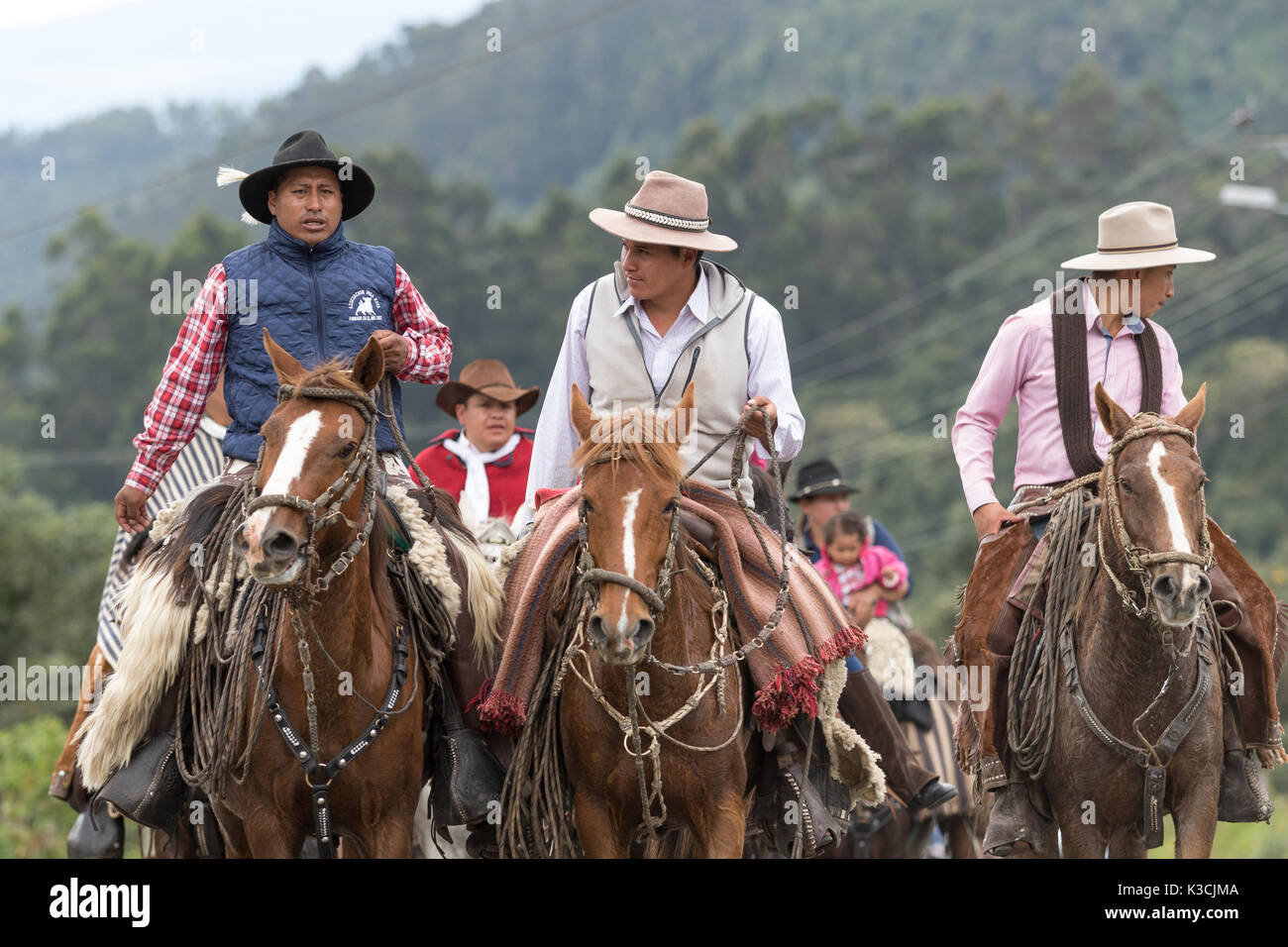 May 27, 2017 Sangolqui, Ecuador: cowboys from the Andes region on ...