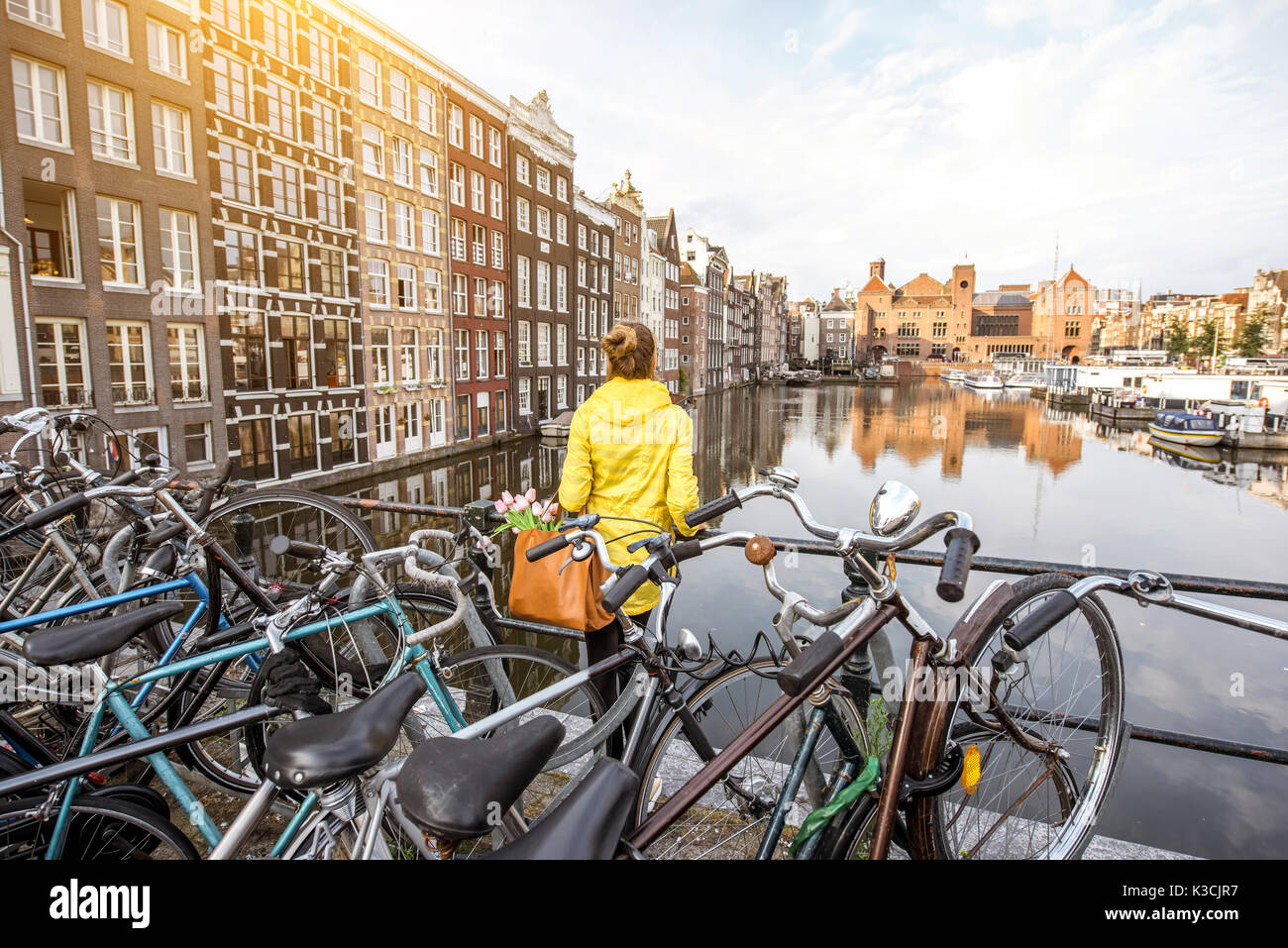 Woman traveling in Amsterdam Stock Photo - Alamy