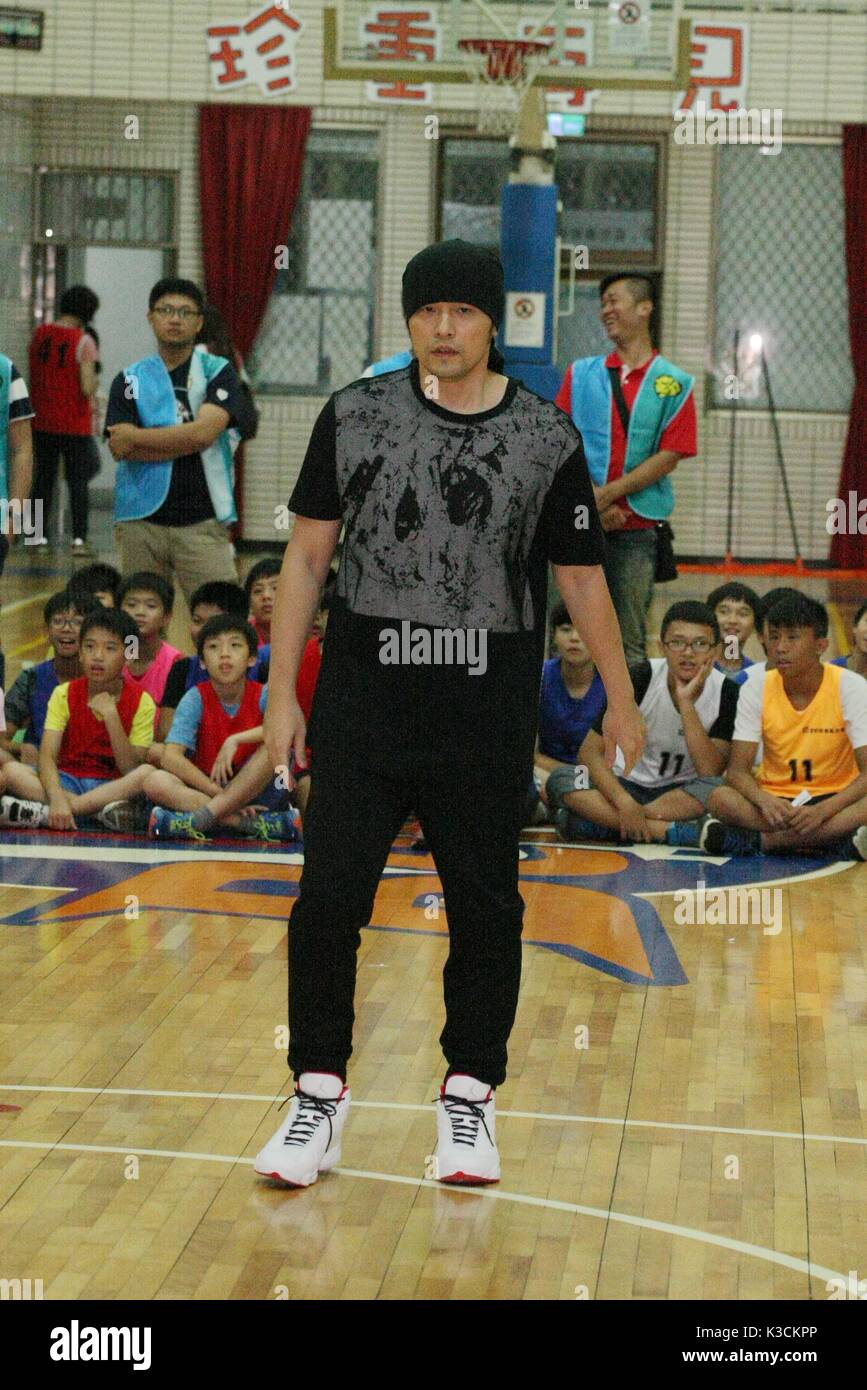 Taiwanese singer Jay Chou attends a public basketball activity in ...