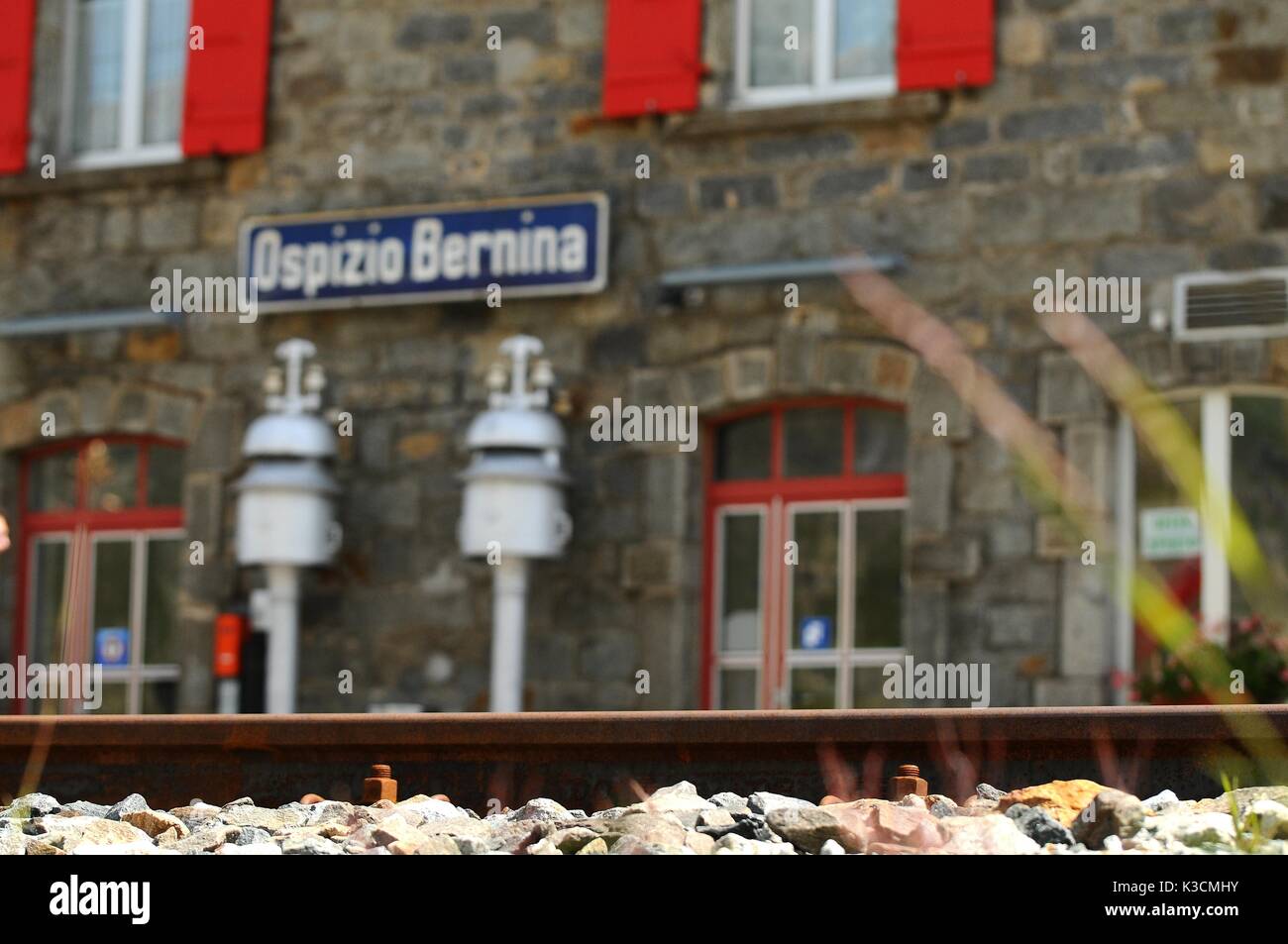 Switzerland:July 2012, Famous red alpine train Bernina Express (from St ...