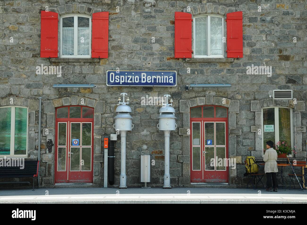 Switzerland:July 2012, Famous red alpine train Bernina Express (from St ...