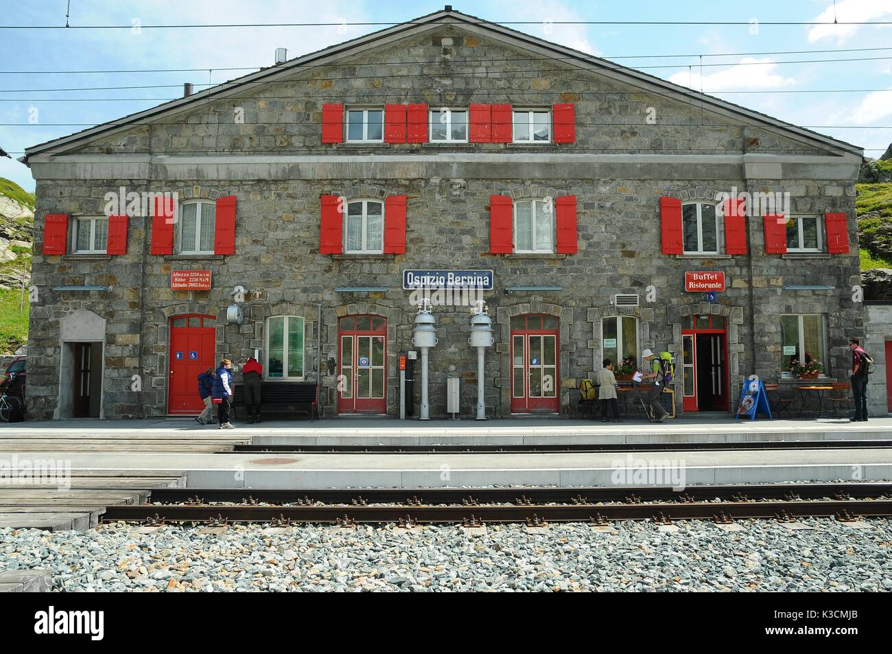 Switzerland:July 2012, Famous red alpine train Bernina Express (from St ...
