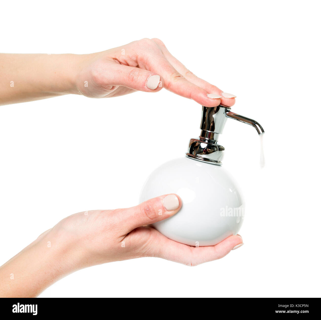 hand soap with pumping lotion from bottle Stock Photo - Alamy