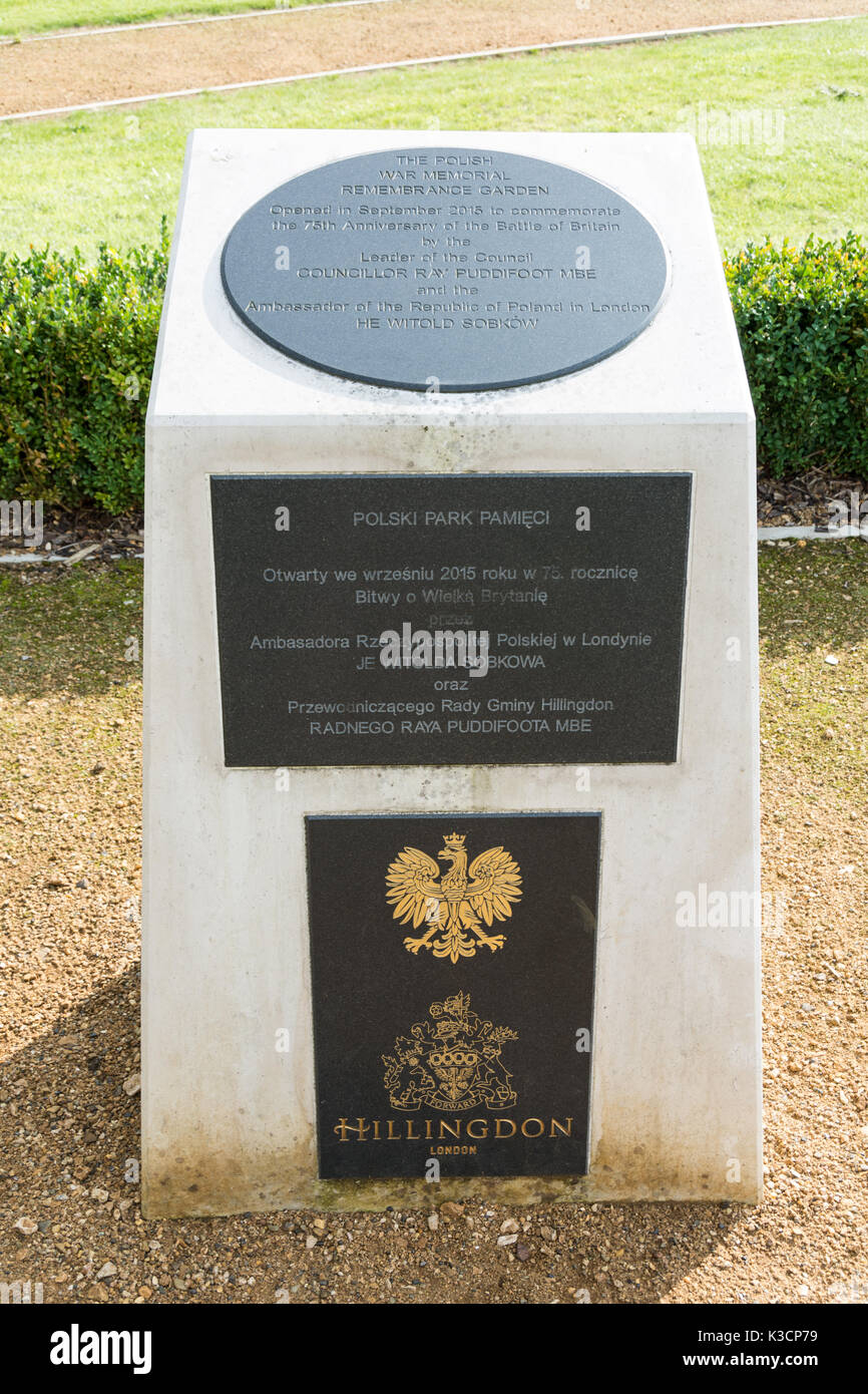 The Polish War Memorial, Northolt, Western Ave, Ruislip HA4, UK Stock ...