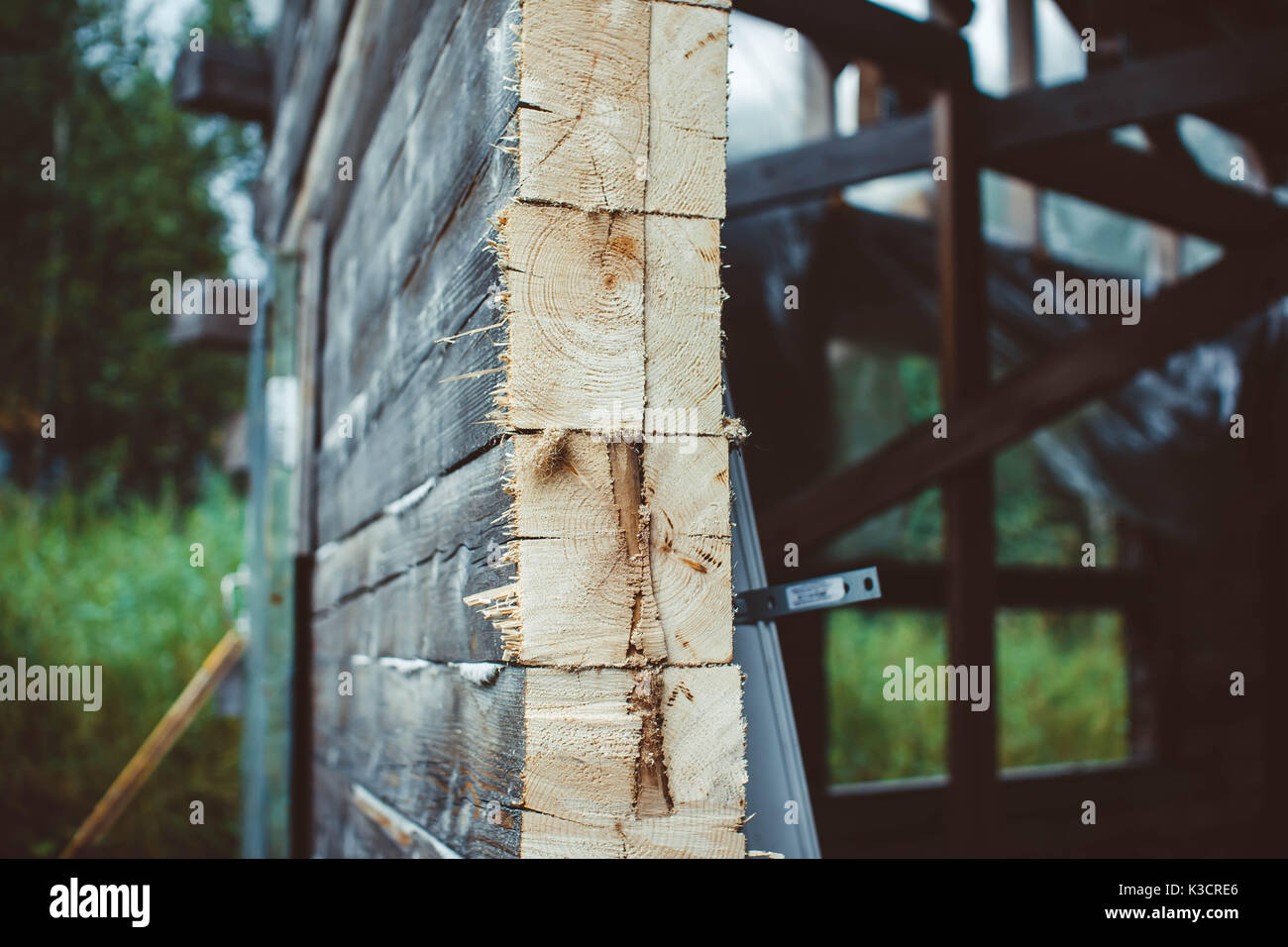 the sawed lumber from the yard photographed close-up Stock Photo - Alamy
