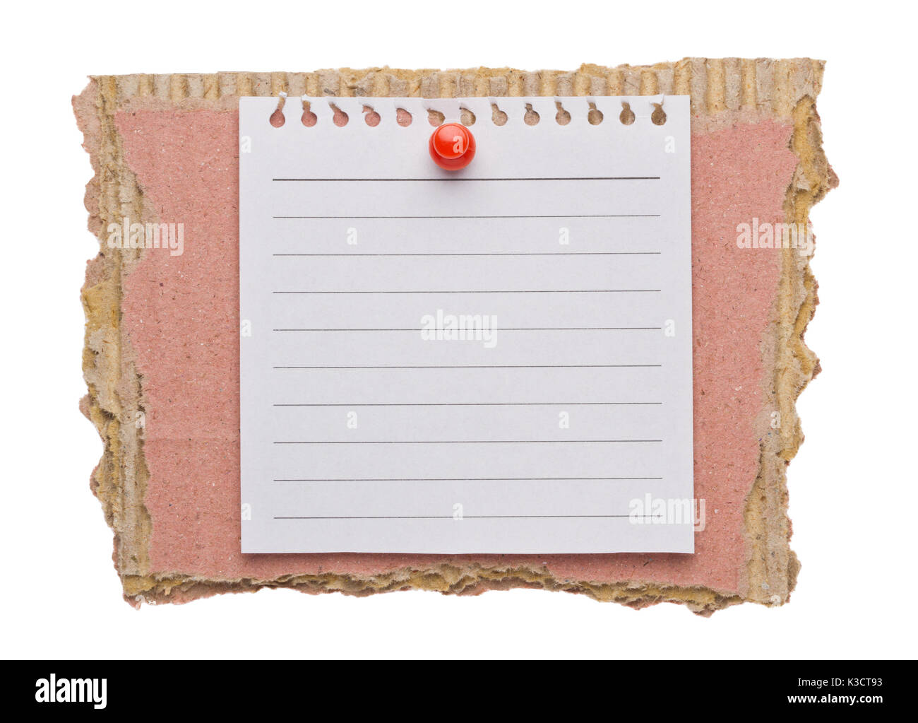 Note paper with clip on cardboard isolated on white background Stock ...