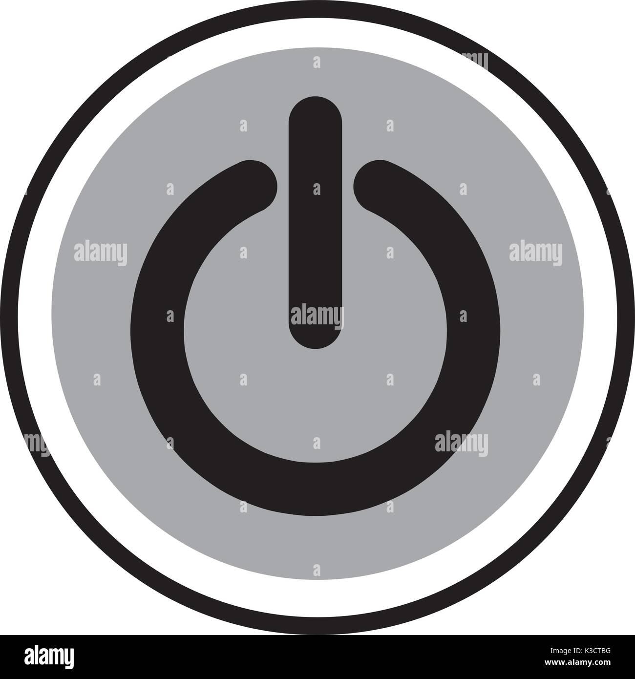 Black on gray power icon Vector Illustration isolated on white ...