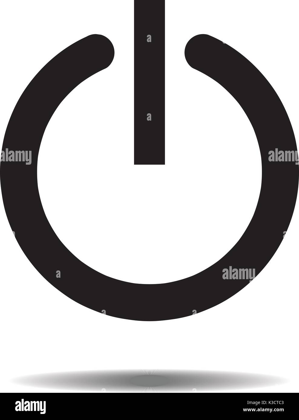 Black power icon Vector Illustration isolated on white background with ...