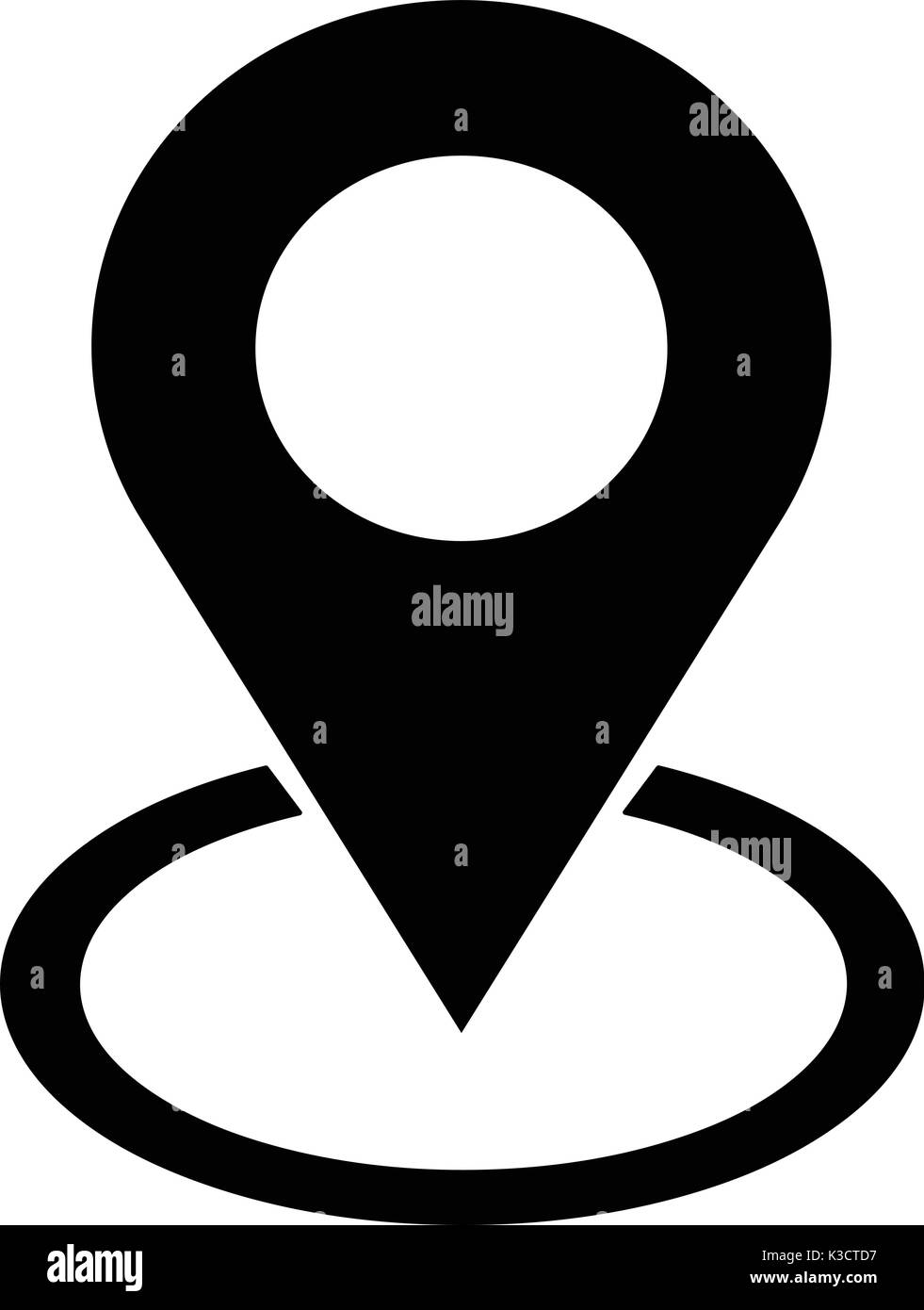 Location black check in icon vector. Pin sign Isolated on white ...