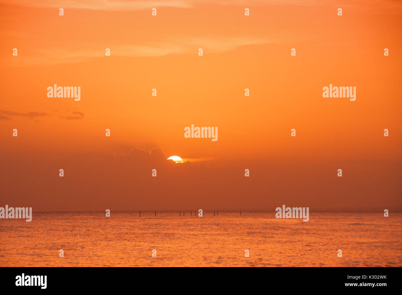 Sunset on the coast of the Caribbean Sea. Dominican sunset Stock Photo ...