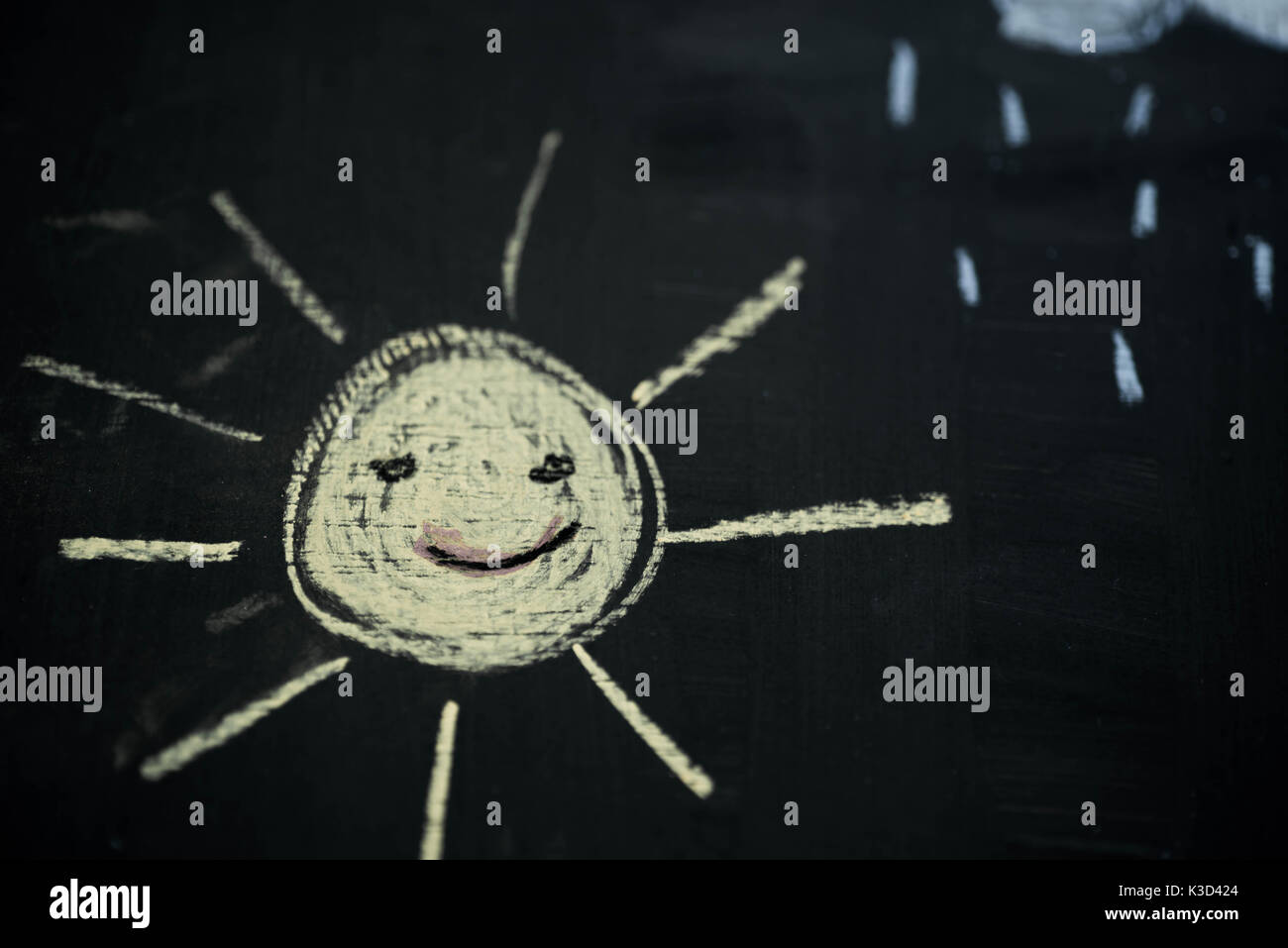 chalk drawing on blackboard background selective focus macro Stock ...