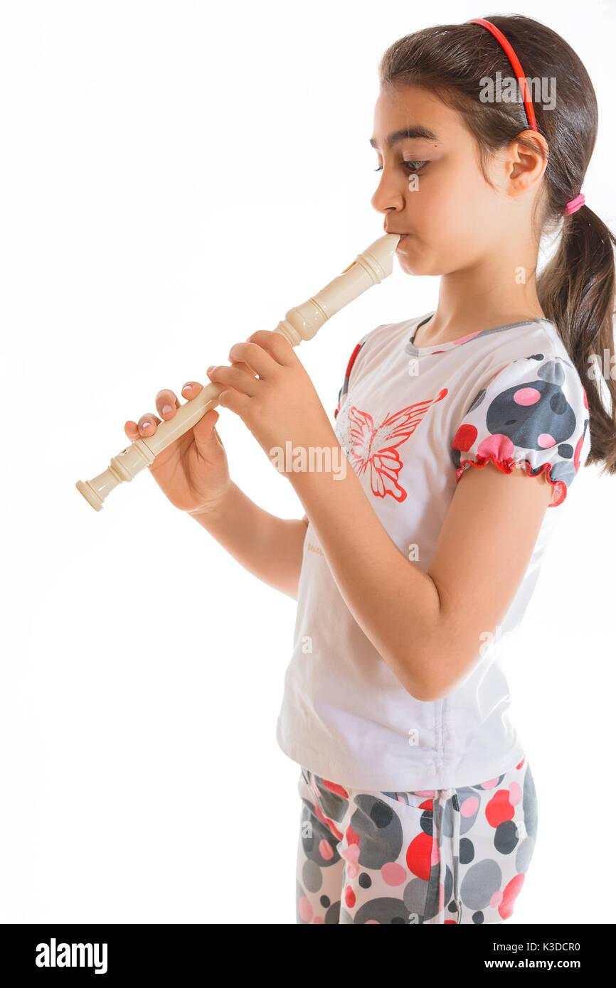 Girl playing flute hi-res stock photography and images - Alamy