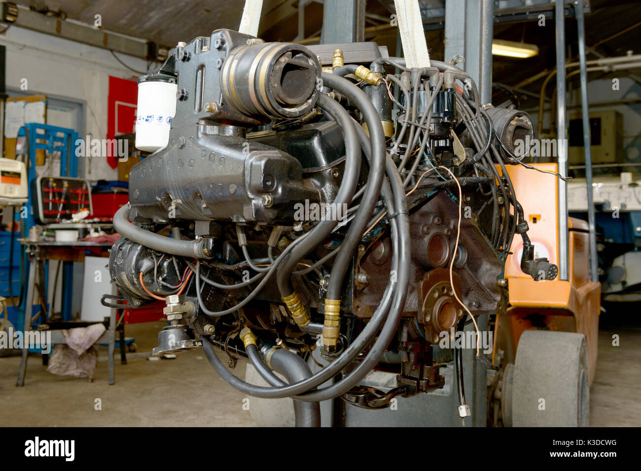 disassembled engine for repair in the workshop Stock Photo - Alamy