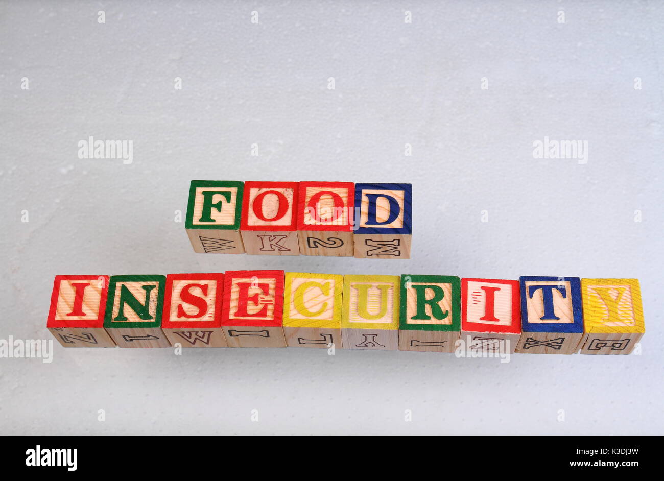 The term food insecurity displayed visually on a white background using ...