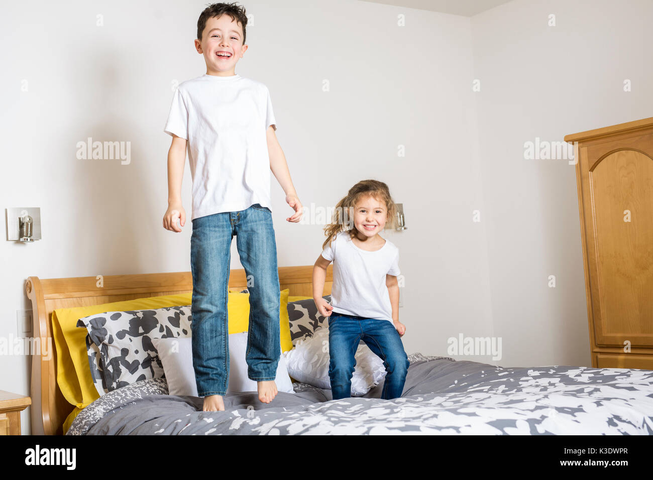 Brother And Sister together In Bed Stock Photo - Alamy