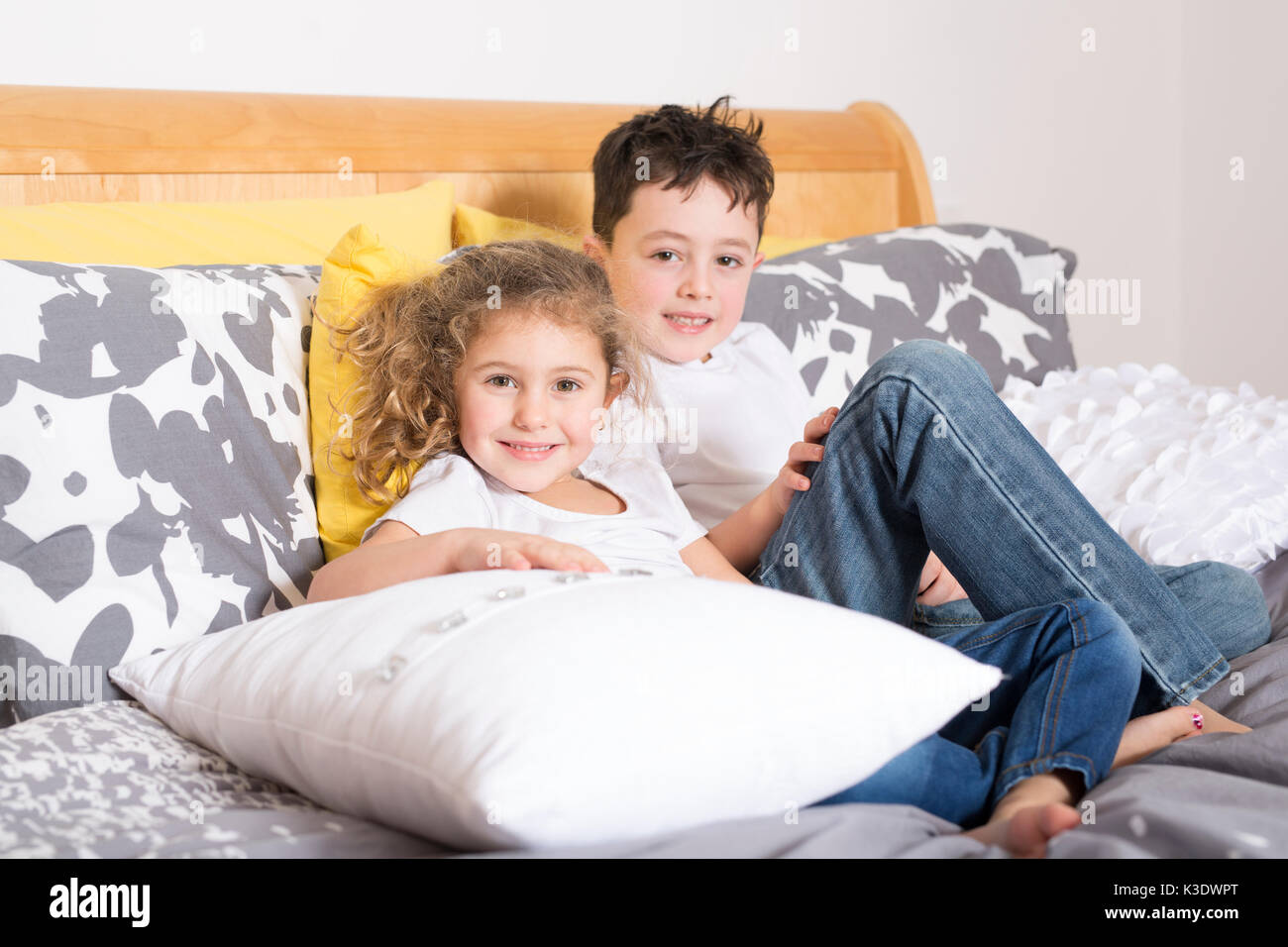 Brother And Sister together In Bed Stock Photo - Alamy