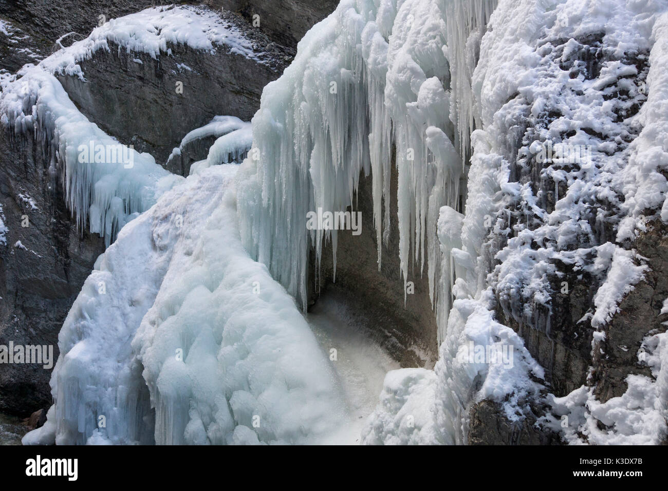 Garmisch-Partenkirchen, Partnachklamm in winter, Upper Bavaria, Germany ...