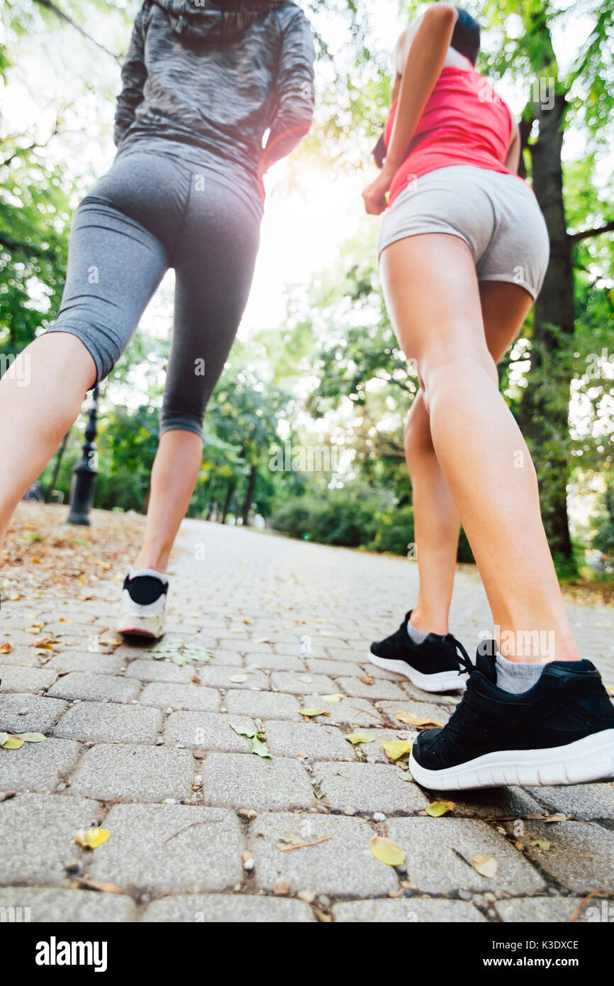 Male female feet rear view hi-res stock photography and images - Alamy