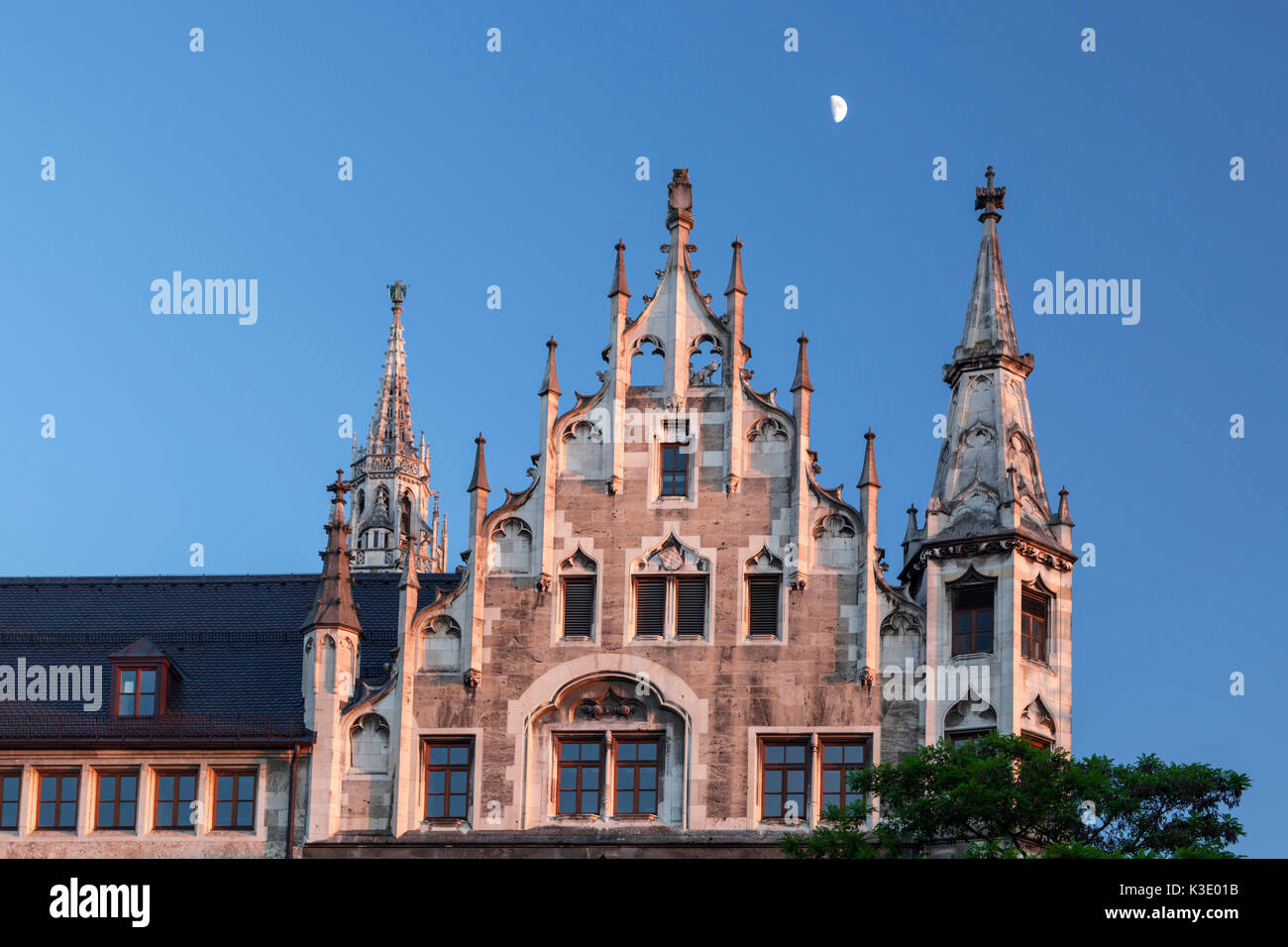 Moon and new city hall hi-res stock photography and images - Alamy